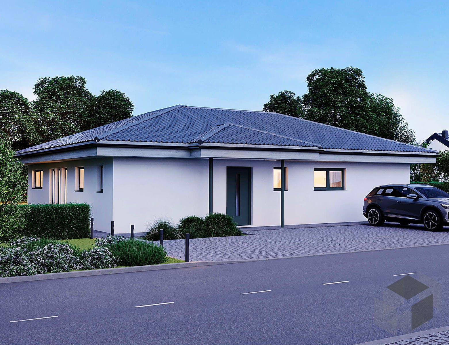 ELK Fertighaus - ELK Design Bungalow 122 - Walmdach | Preisinfo