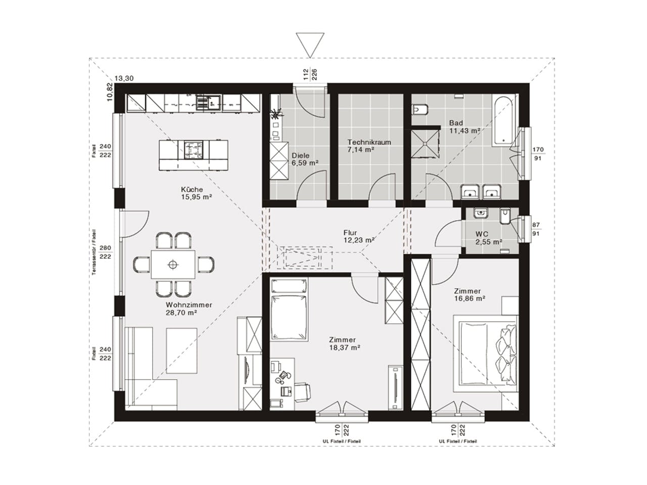 ELK Fertighaus - ELK Life Bungalow 122 - Walmdach | Preisinfo