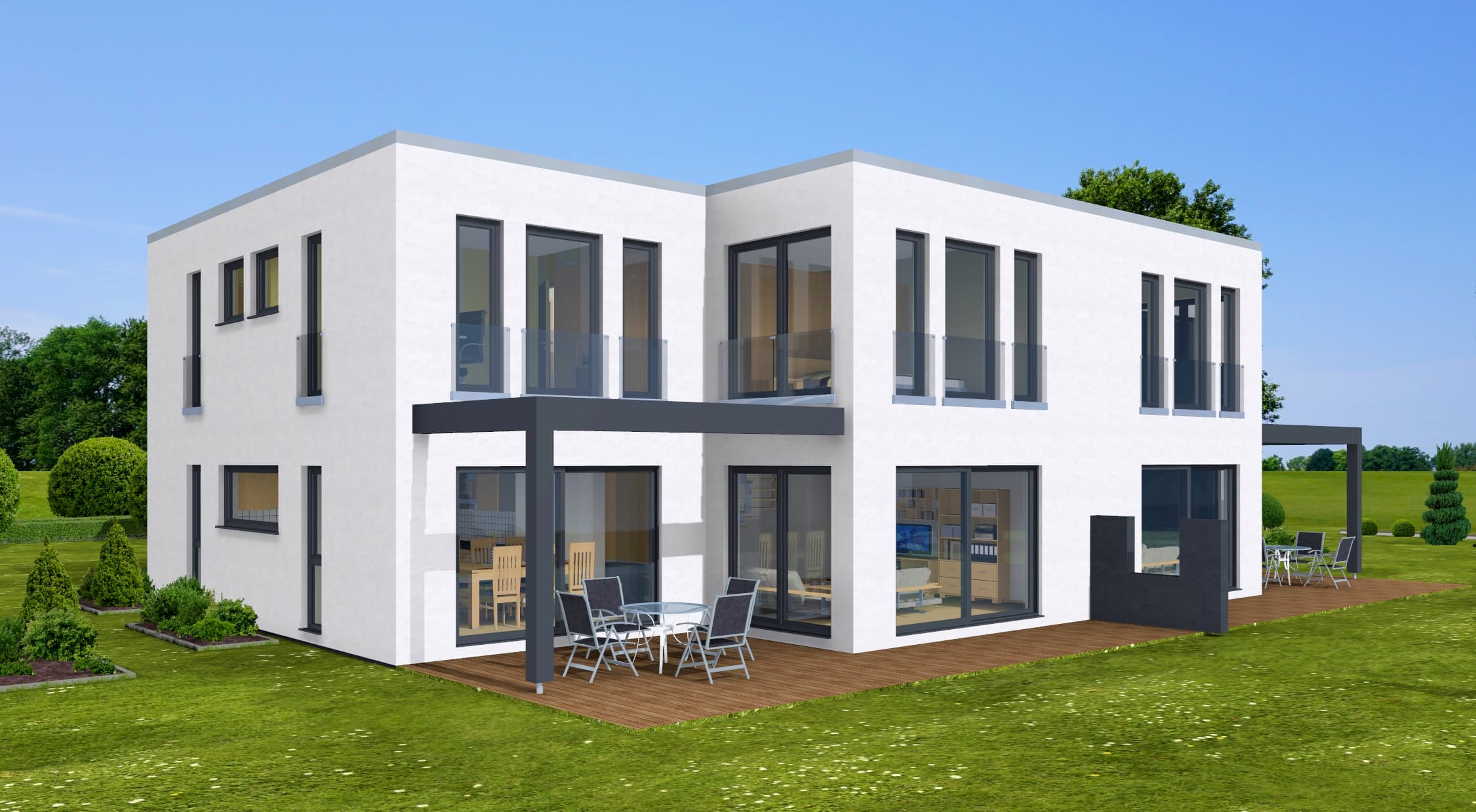 Doppelhaus Fertighaus Schlusselfertig