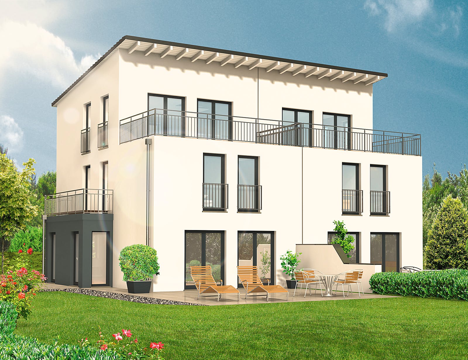 Doppelhaus Lifestyle 54.15 (out) von hebelHAUS | Fertighaus.de