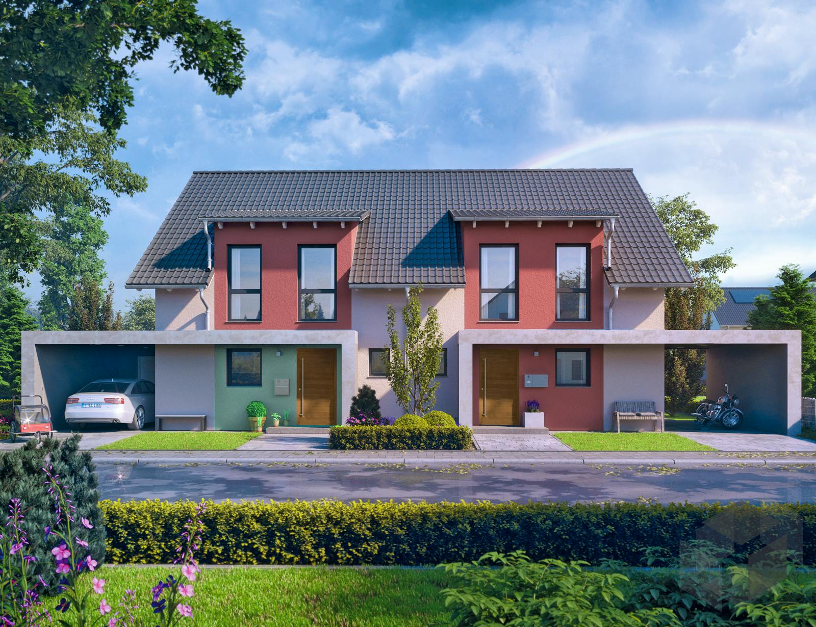 Doppelhaushälfte 38-119-125 von Rheno Systembau | Fertighaus.de